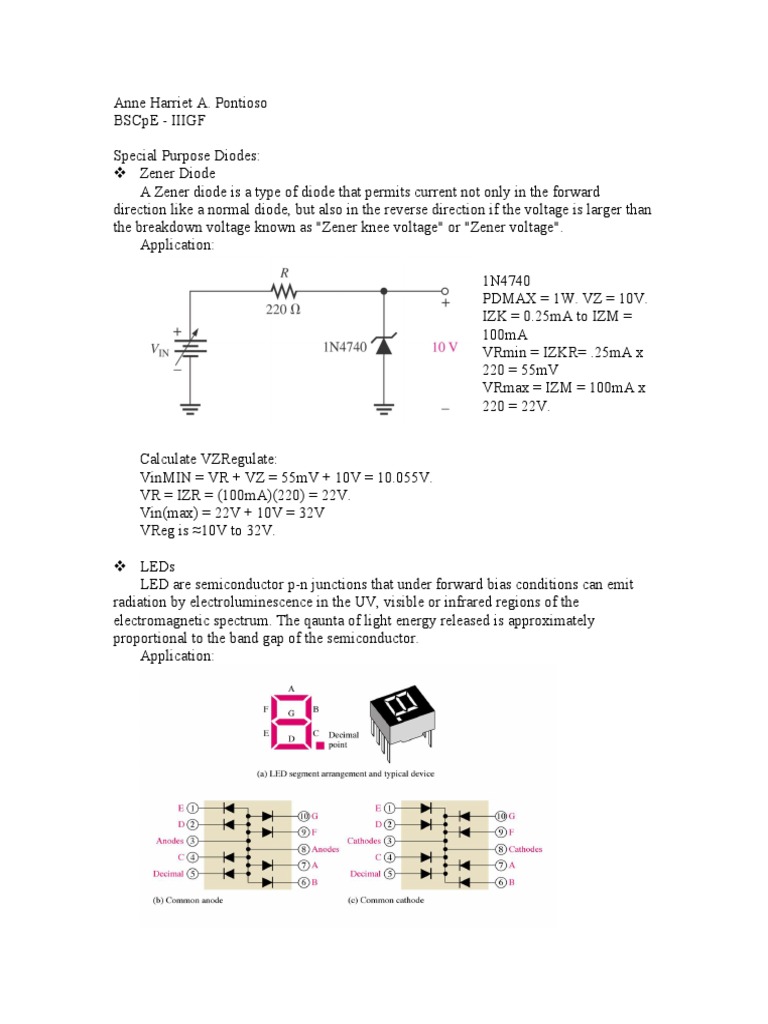 Special Purpose Diodes | PDF | Diode | P–N Junction
