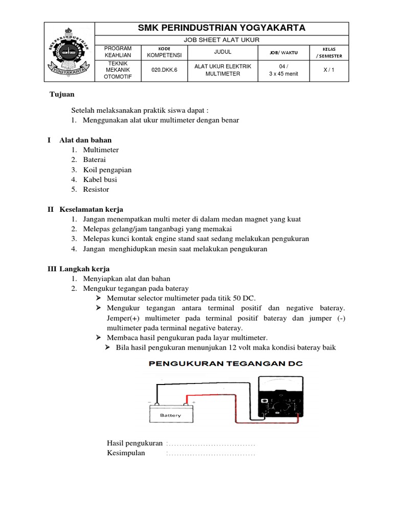 Job Sheet 4. Multimeter | PDF