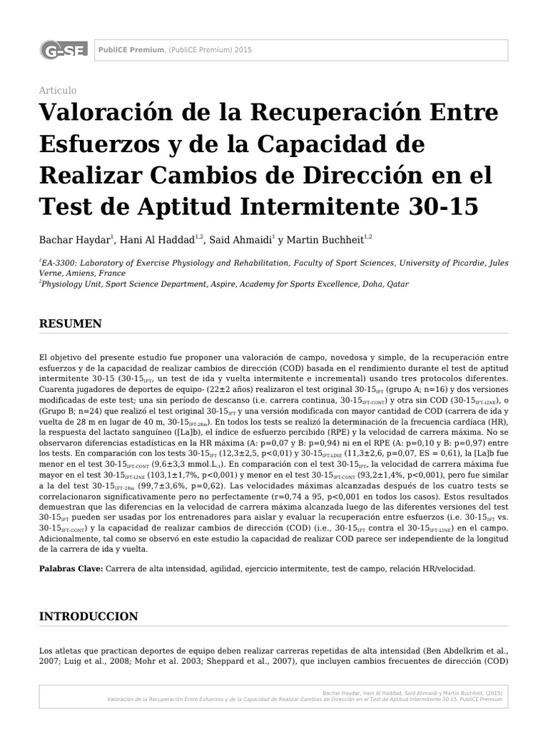 30-15 Test | PDF | Análisis de variación | Desviación Estándar