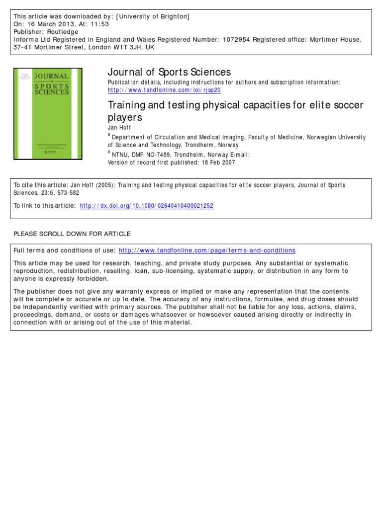 2005 Training and Testing Physical Capacities For Elite Soccer Players ...