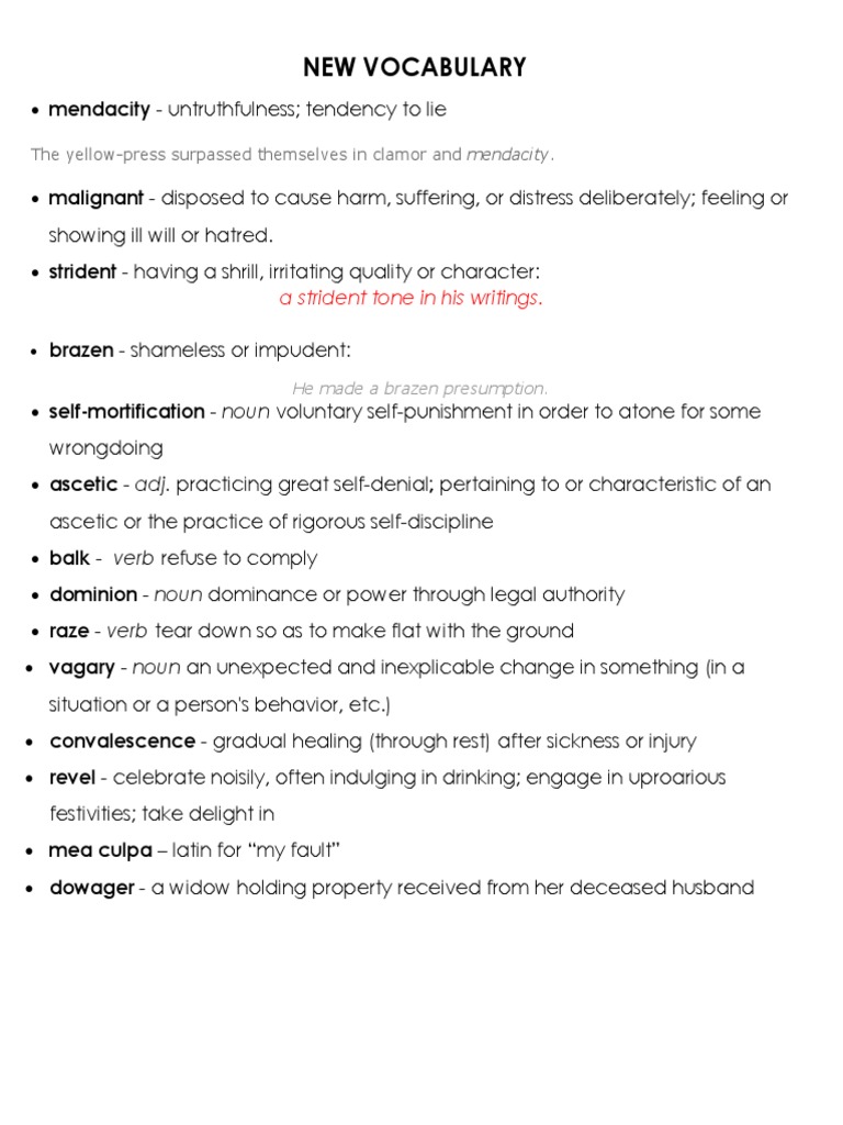 Essential Vocabulary for Advanced English | PDF