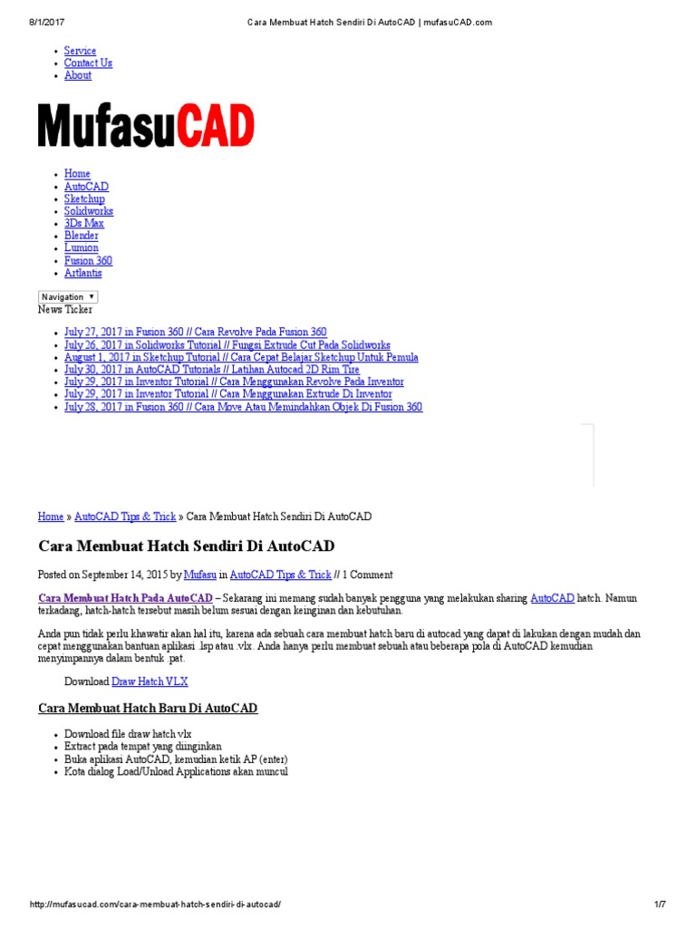 Cara Membuat Hatch Sendiri Di AutoCAD - MufasuCAD | PDF