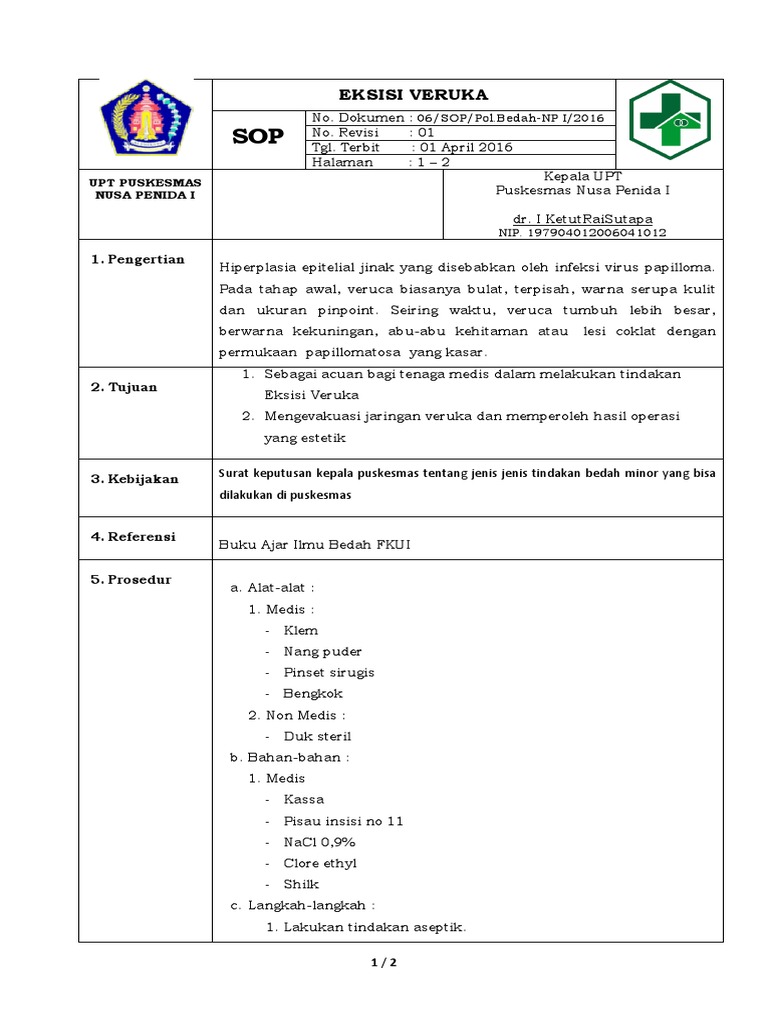 Sop Eksisi Veruka | PDF