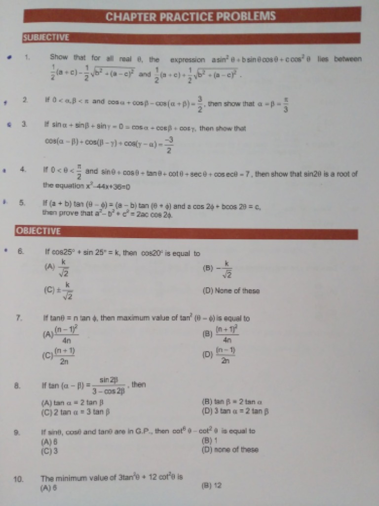 Fiitjee CPP Trigo | PDF