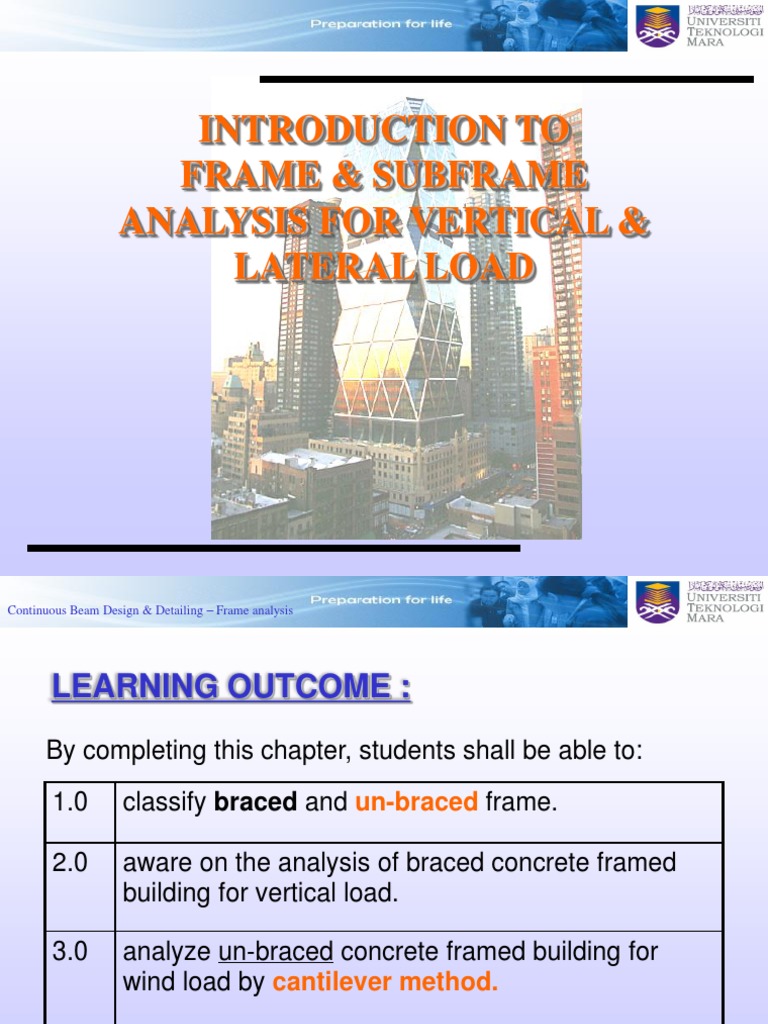 Frame & Subframe Analysis For Vertical and Lateral Load | PDF | Beam ...
