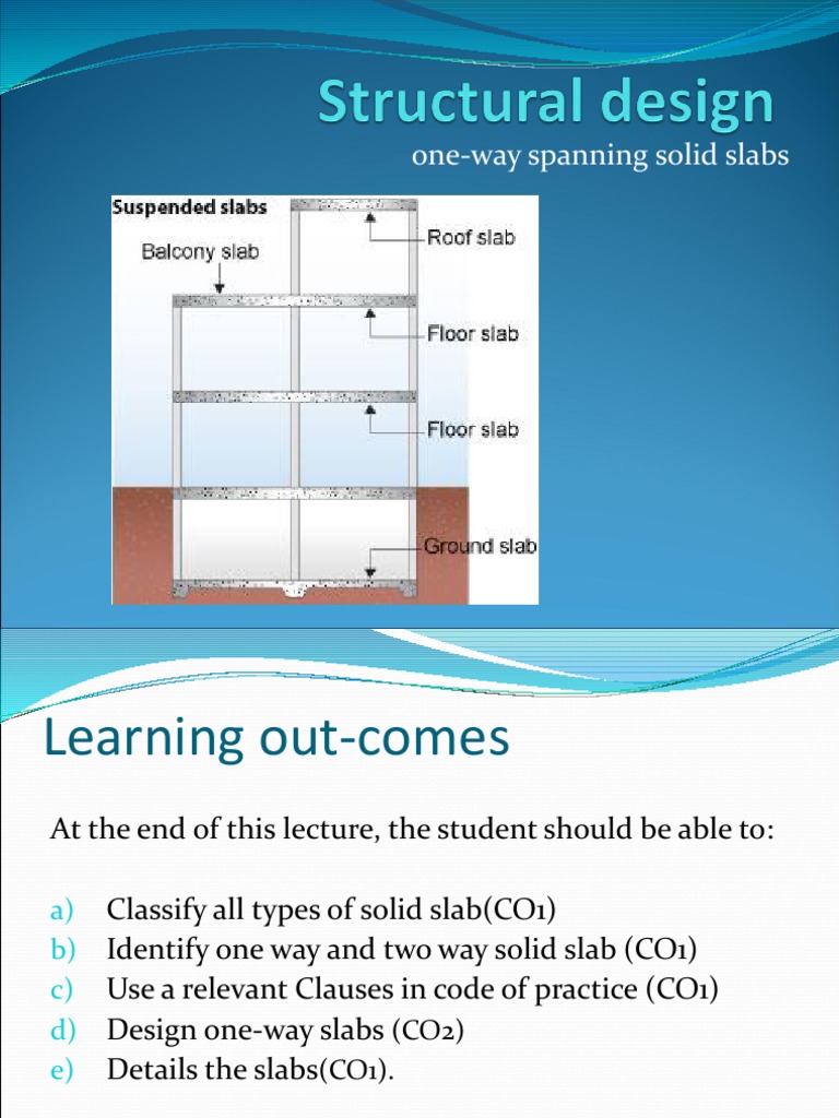 One Way Simply-Supported and Continuous Solid Slab | PDF | Bending ...