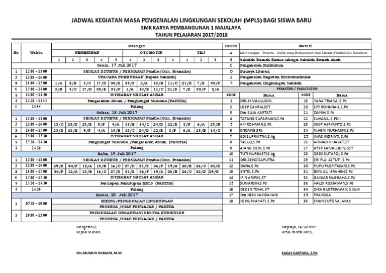 Jadwal Kegiatan Mpls PDF | PDF