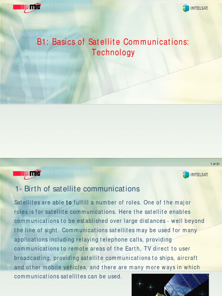 B-I Basics of Satellite Communications Technology | PDF ...