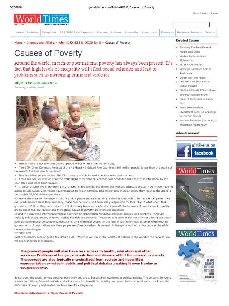 Causes of Poverty | PDF | Structural Adjustment | Economic Inequality