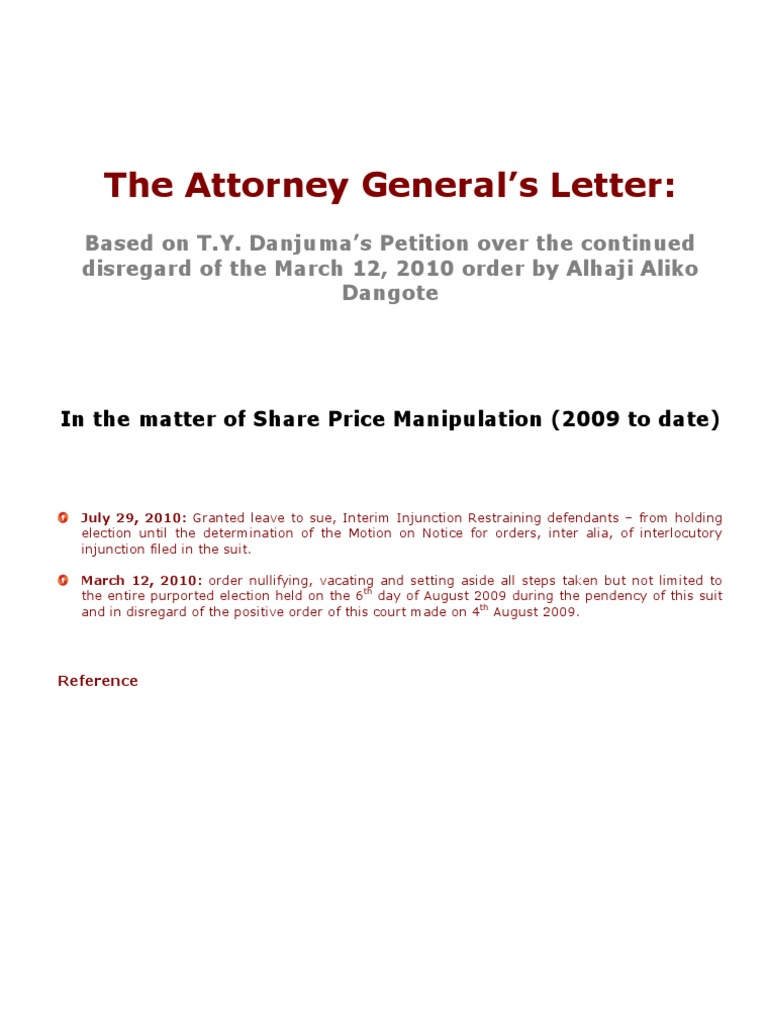 Attorney Generals Letter of June 14, 2010 | PDF