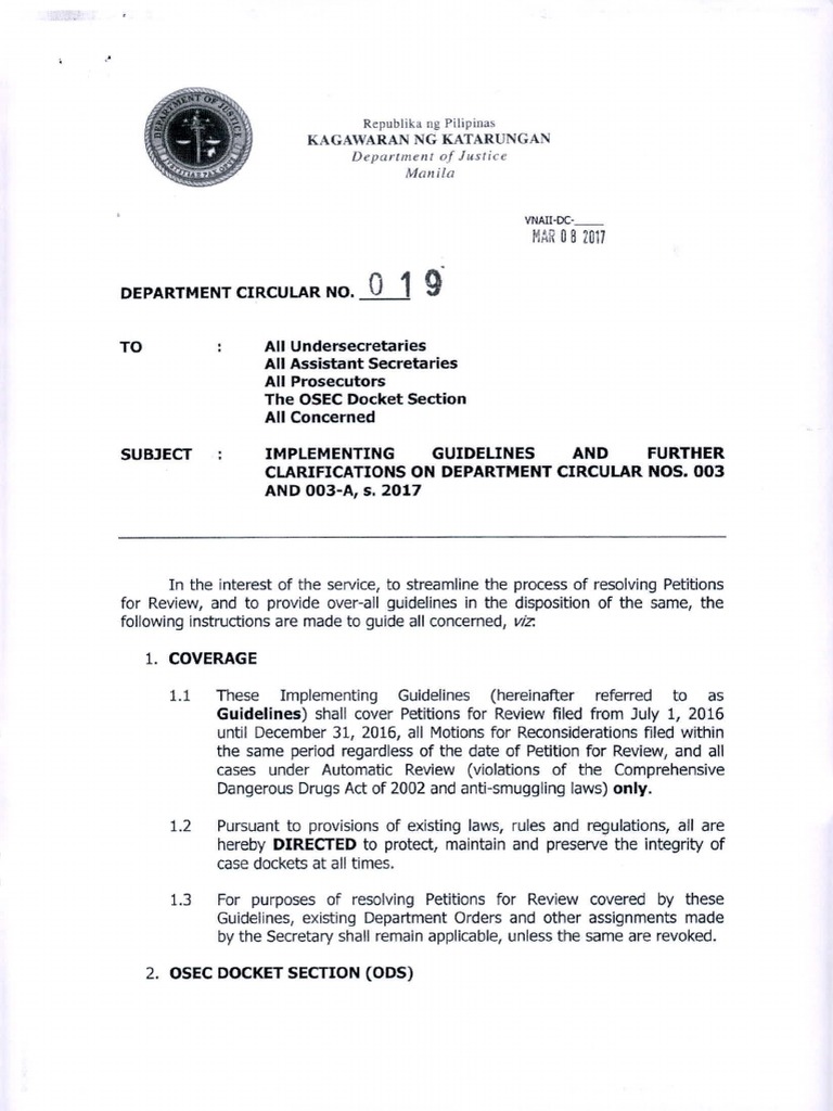 DO No. 19 Implementing Guidelines and Further Clarifications On Department Circular Nos. 003 and ...