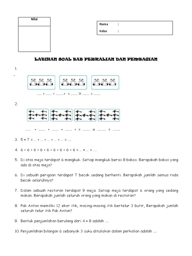Soal Perkalian SD Kelas 2 | PDF