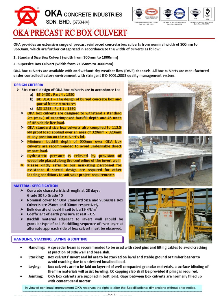 Box - Culvert Oka Comparison | PDF | Precast Concrete | Structural ...