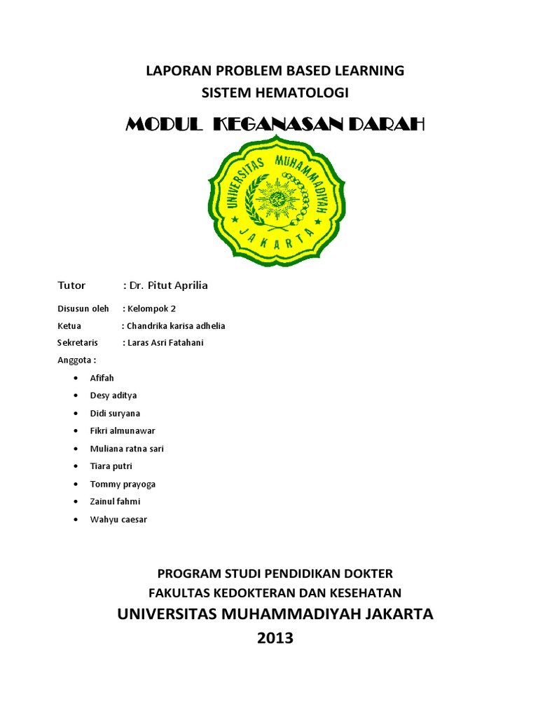 Laporan Problem Based Learning | PDF | Pengembangan Diri | Kesehatan Holistik