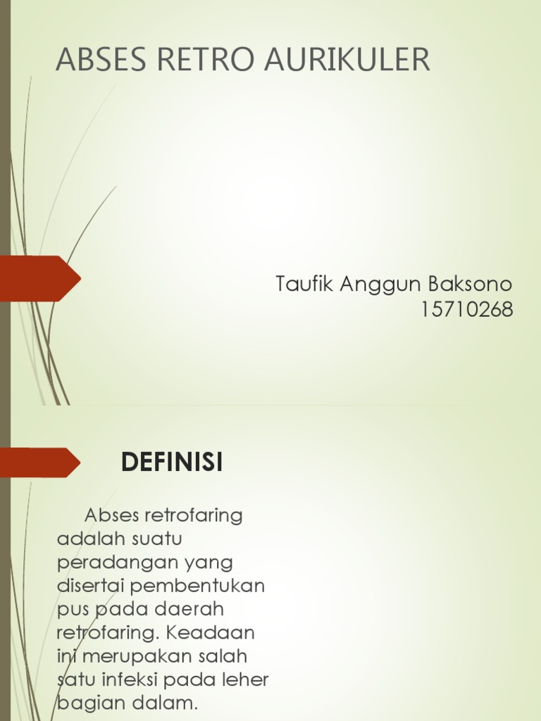 Abses Retroaurikuler: Definisi dan Penanganan | PDF | Kesehatan ...