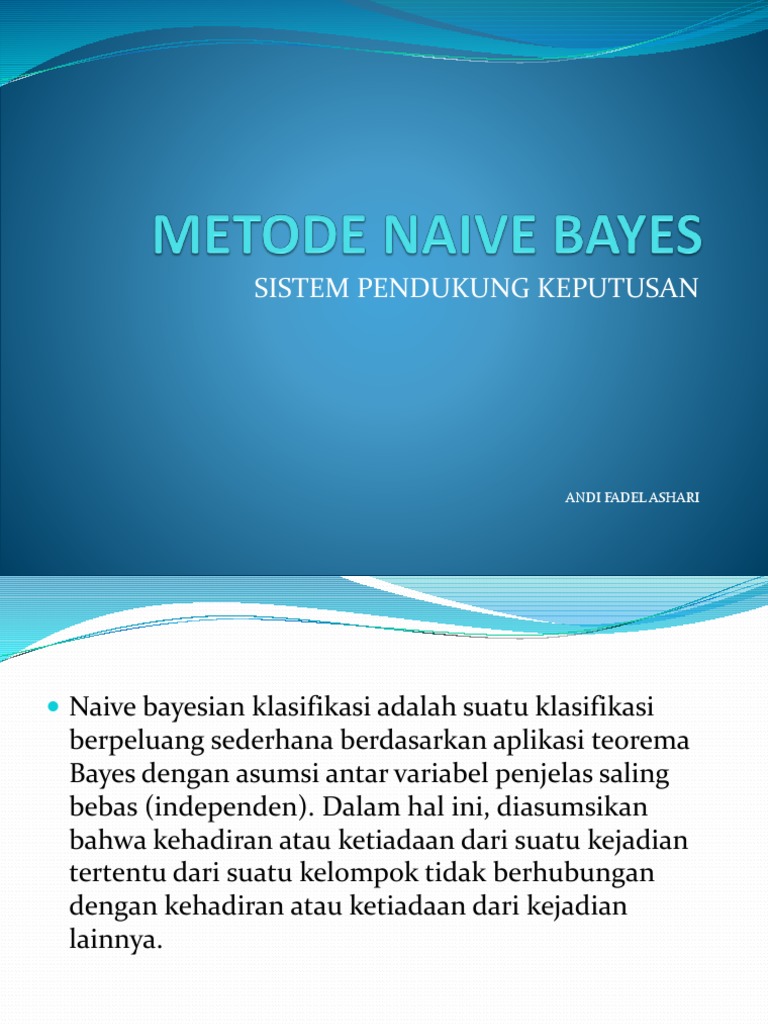 Metode Naive Bayes | PDF