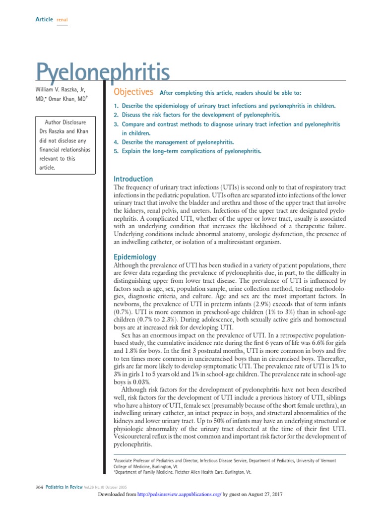 Pyelonephritis | PDF | Urinary Tract Infection | Microbiology
