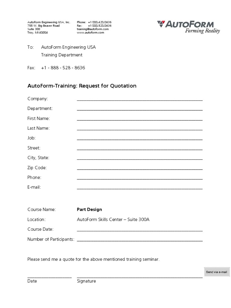 Training Part Design Request Usa | PDF