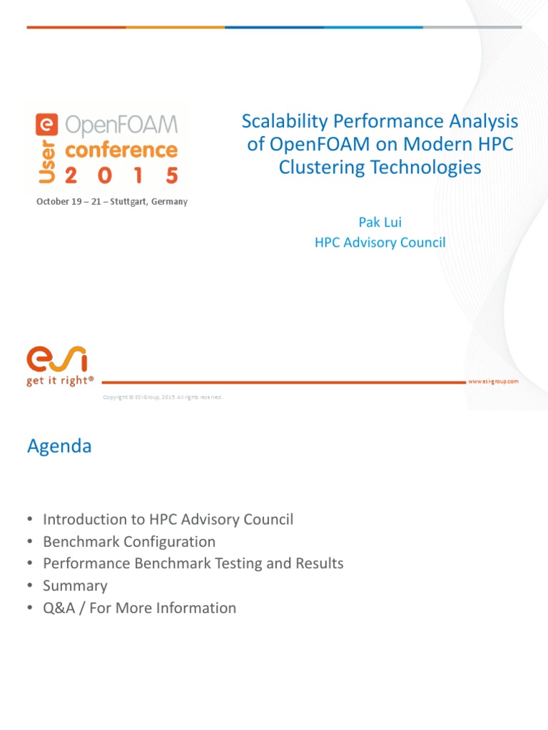 Scalability Performance Analysis of Openfoam On Modern HPC Clustering Technologies | PDF ...