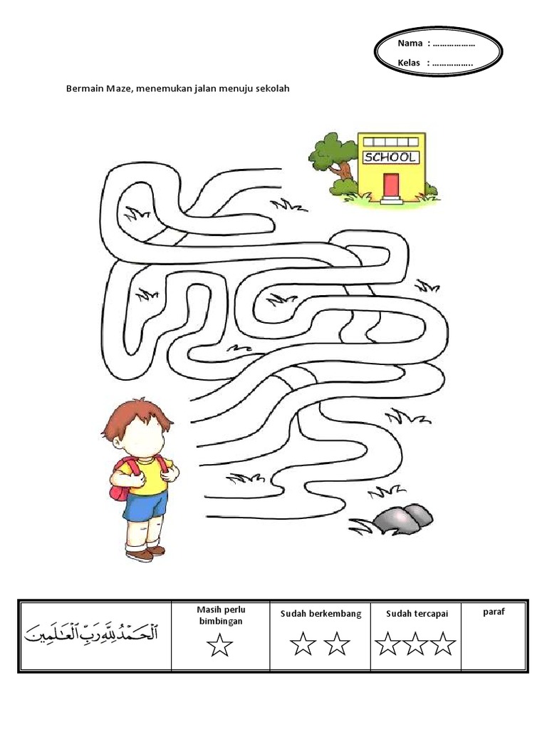 lembar kerja TK - bermain maze