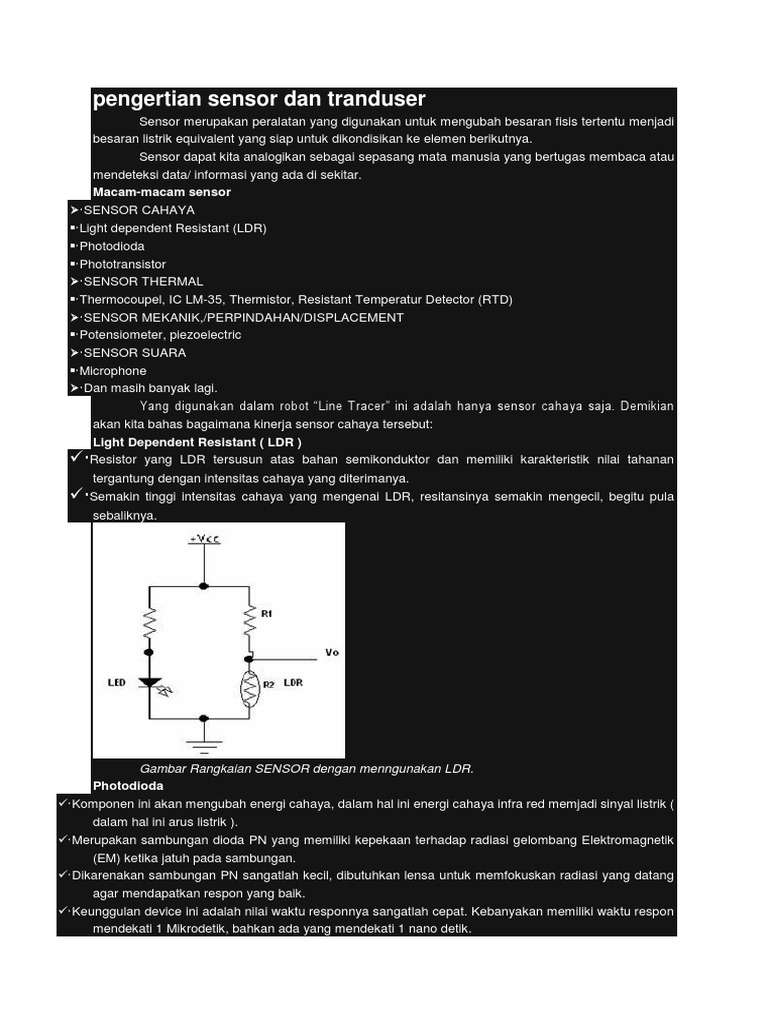 Pengertian Sensor Dan Tranduser | PDF