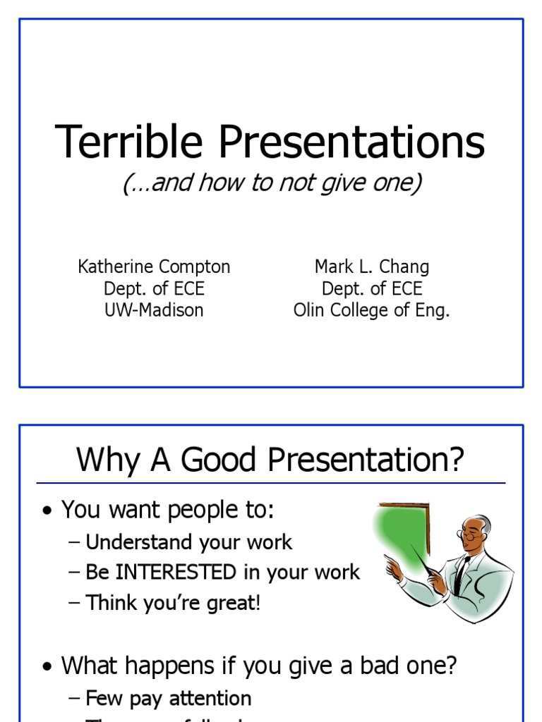 Terrible Presentations: ( and How To Not Give One) | PDF | Field ...