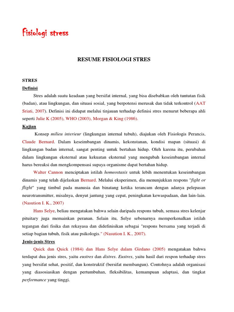 Fisiologi Stress | PDF