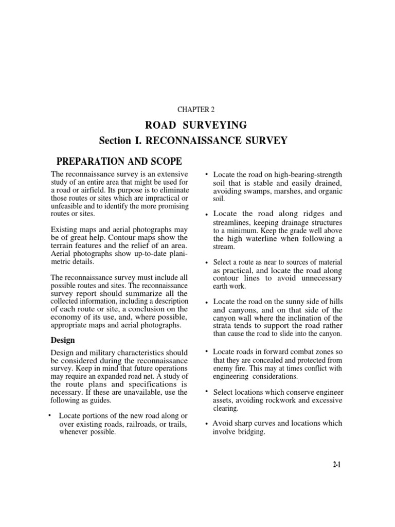 Road Survey | PDF | Surveying | Reconnaissance