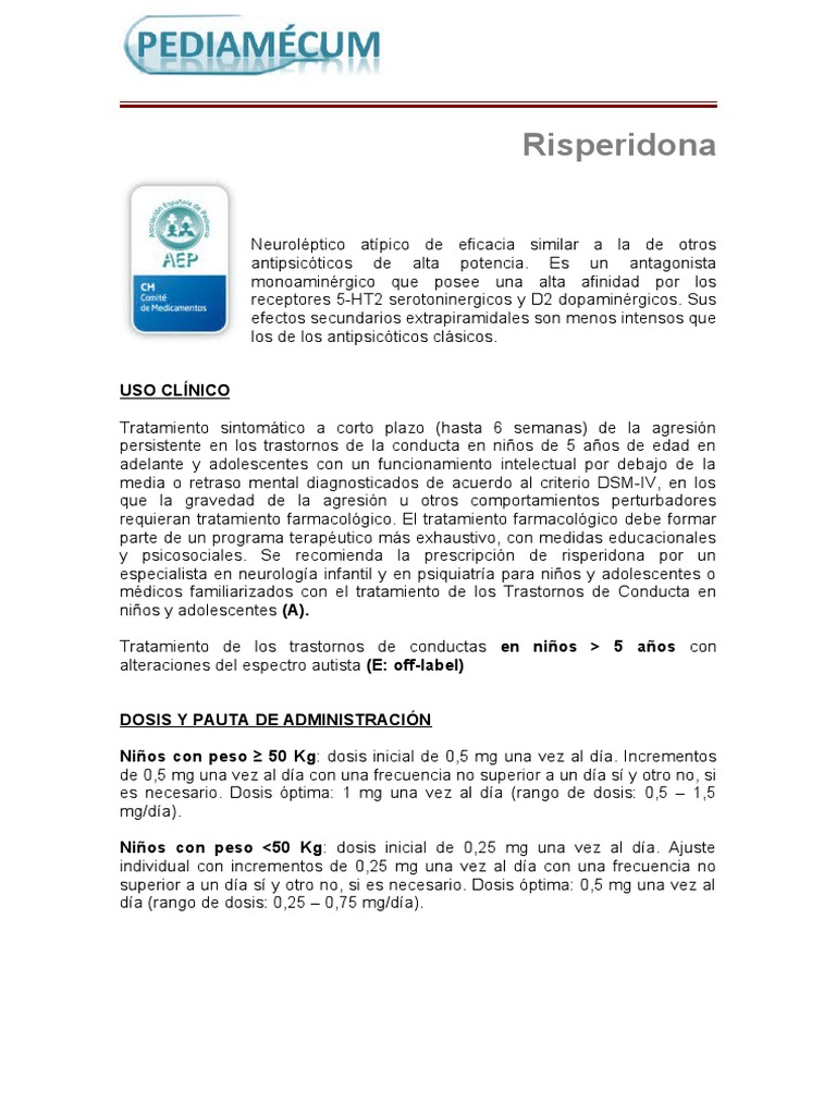 Risperidona PDF | PDF | Risperidona | Antipsicótico