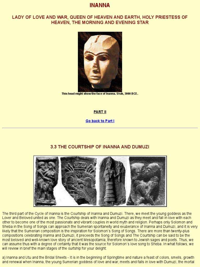 Courtship of Inanna and Dumuzi | PDF | Sumer | Mesopotamian Mythology