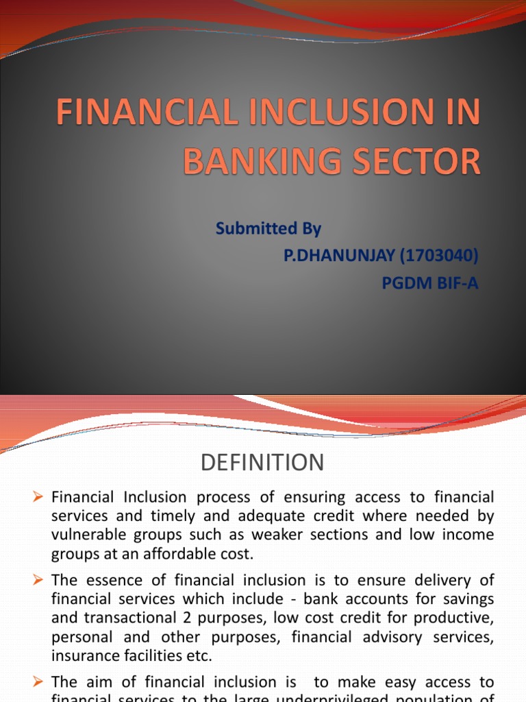 Financial Inclusion in Banking Sector | PDF | Financial Inclusion ...