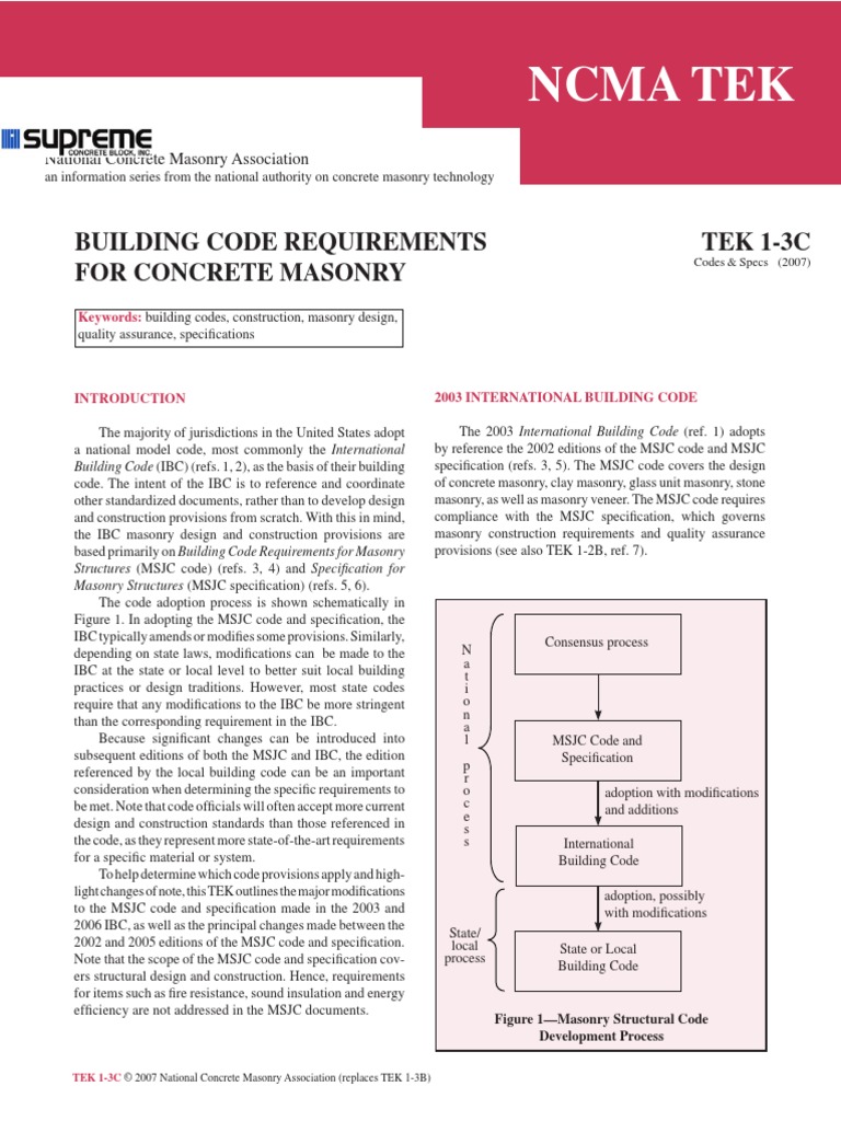 Tek 01-03C PDF | PDF | Masonry | Specification (Technical Standard)