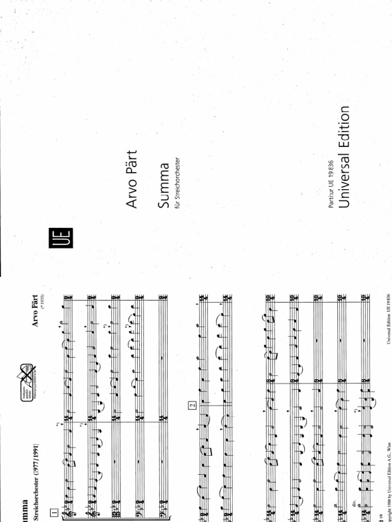 Summa - Arvo Part PDF | PDF