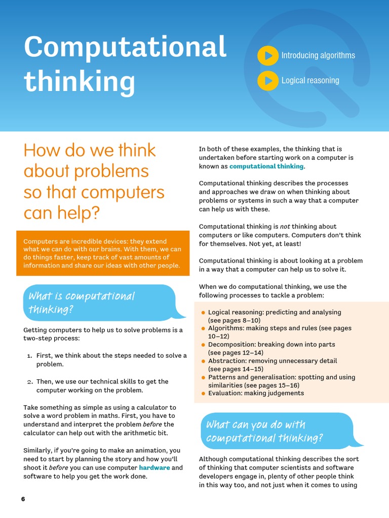 Comp Thinking | PDF | Thought | Algorithms