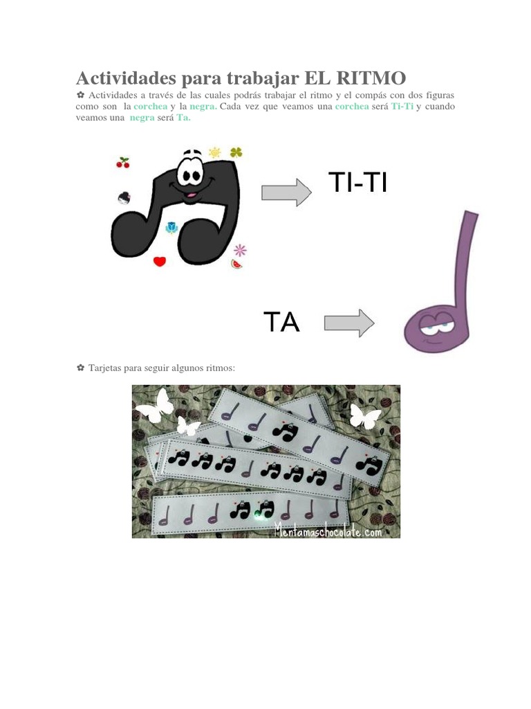 Actividades Rítmicas con Tarjetas | PDF