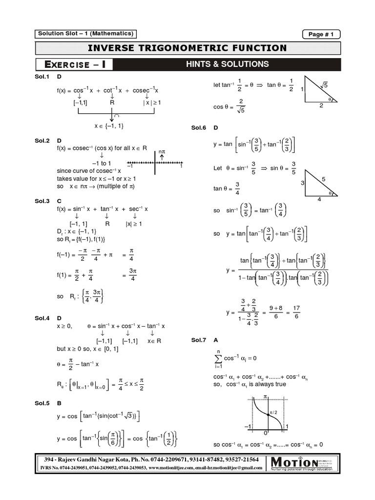 Answer Key of ITF JEE | PDF