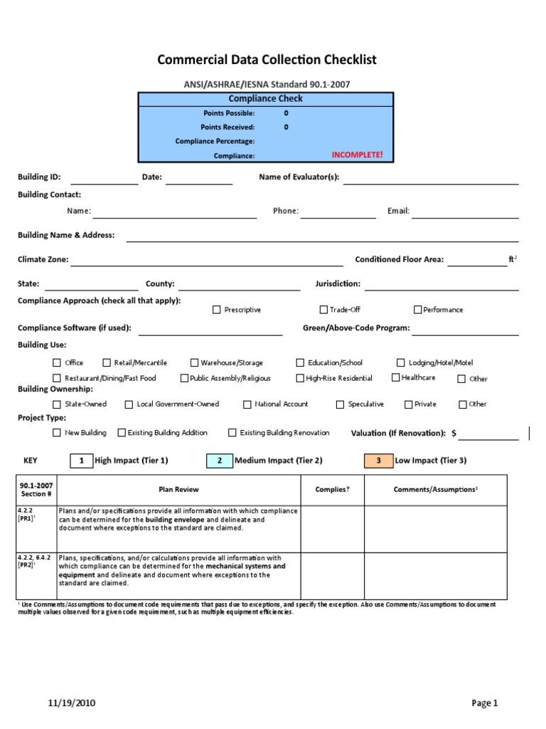 Commercial Checklist 90.1-2007 | PDF | Building Insulation | Hvac