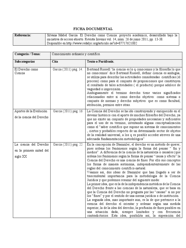Ficha Documental PDF | Science | Método científico