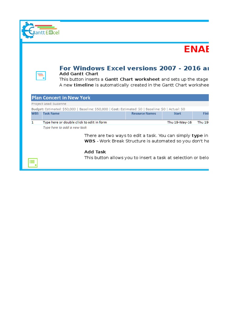 Gantt Chart Excel 2 | PDF | Microsoft Excel | Operating System Families