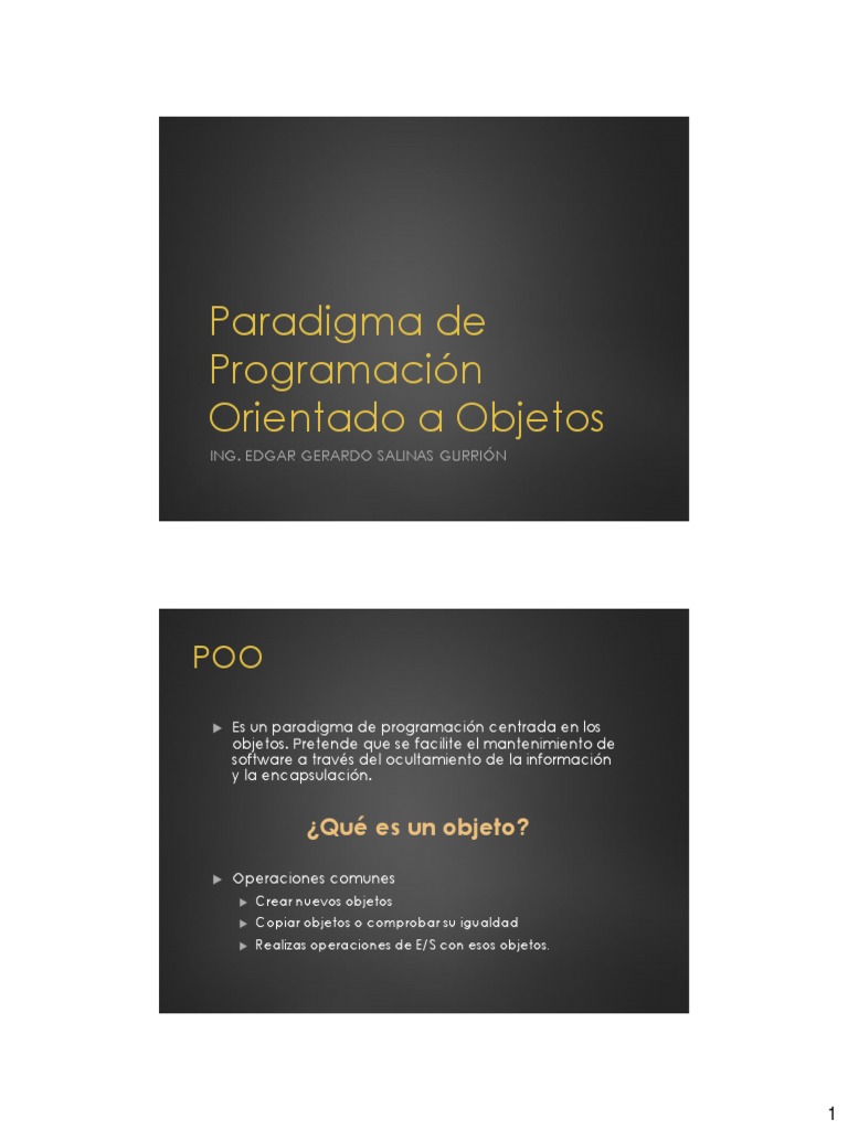 02 Poo | PDF | Objeto (informática) | Programación orientada a objetos