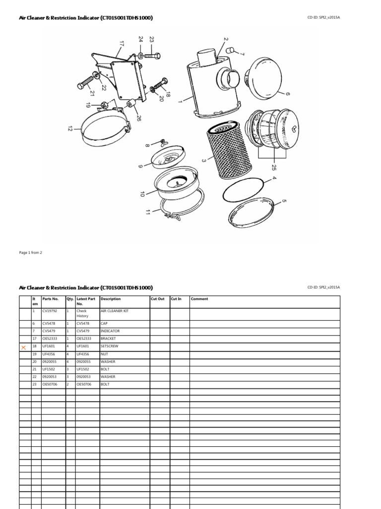 Air Cleaner & Restriction Indicator (CT01S001TDHS1000) | PDF