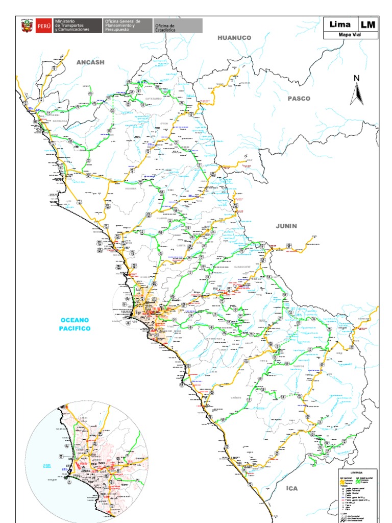 LIMA. mapa vial