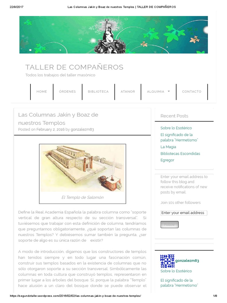 Las Columnas Jakin y Boaz de Nuestros Templos - TALLER de COMPAÑEROS ...