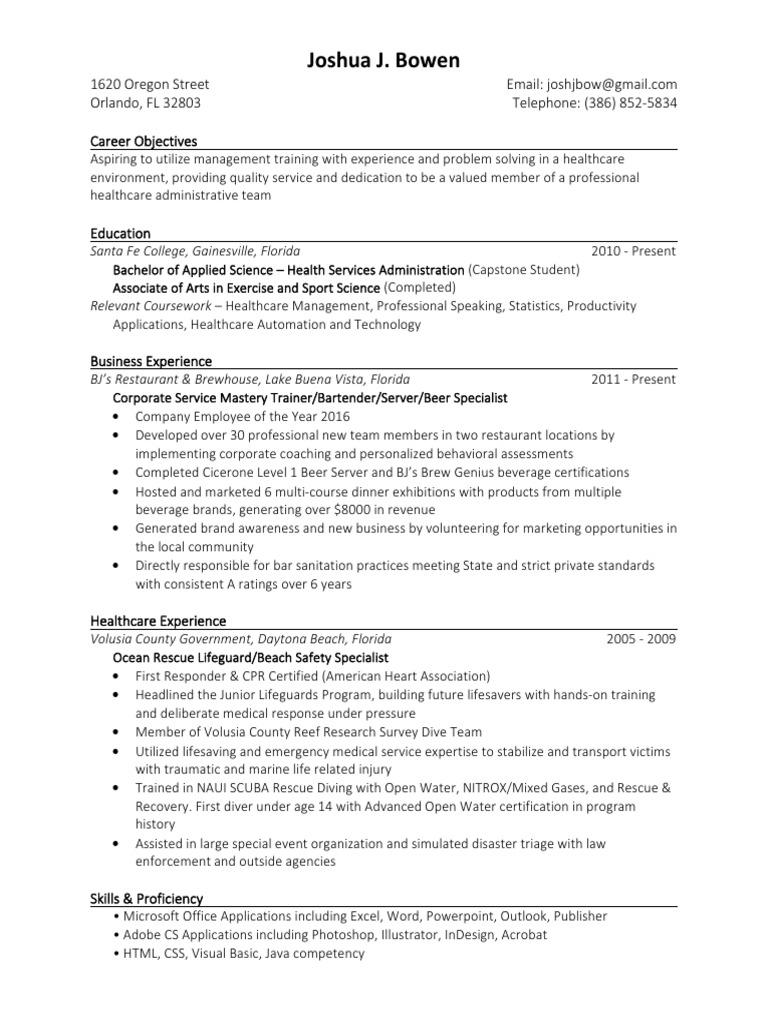 Resume JoshuaJBowen PDF | PDF | Scuba Diving | Diving