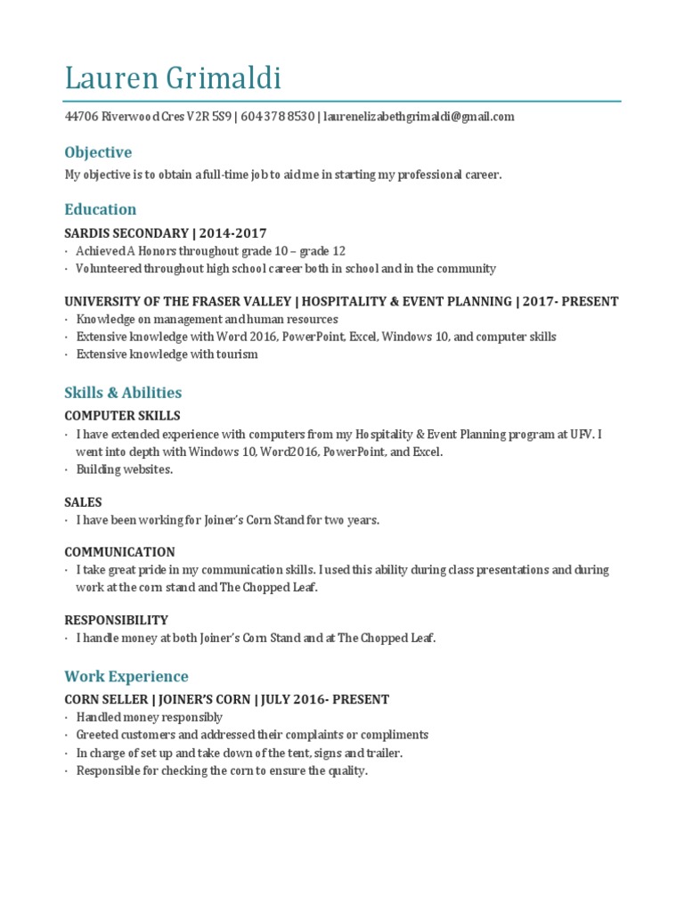 Lauren Grimaldi Resume | PDF | Computing And Information Technology | Software