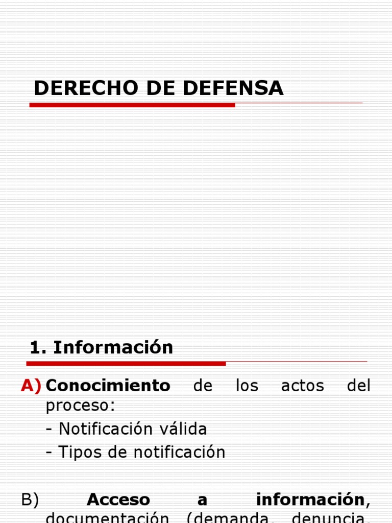 Derecho de Defensa: Garantías y Acceso | PDF | Debido al proceso ...