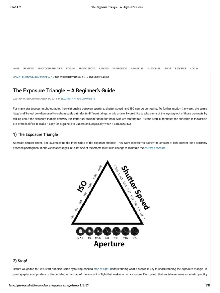 The Exposure Triangle - A Beginner's Guide | PDF | Exposure ...
