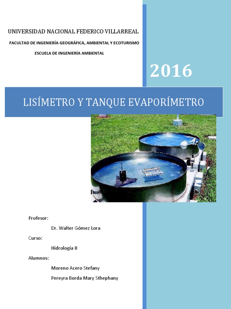 Lisímetro y Tanque Evaporímetro en Hidrología | PDF ...