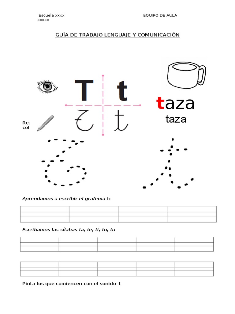 Guía Letra T | PDF