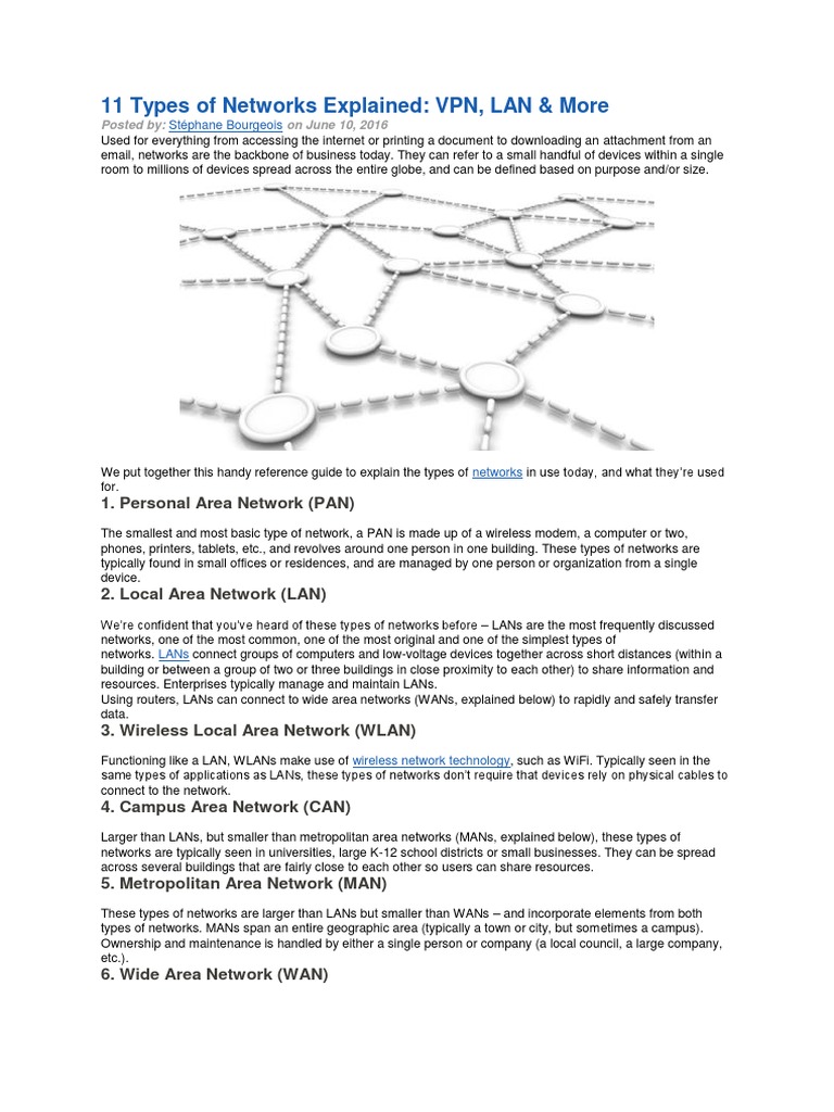 11 Types of Networks Explained | PDF | Local Area Network | Computer ...